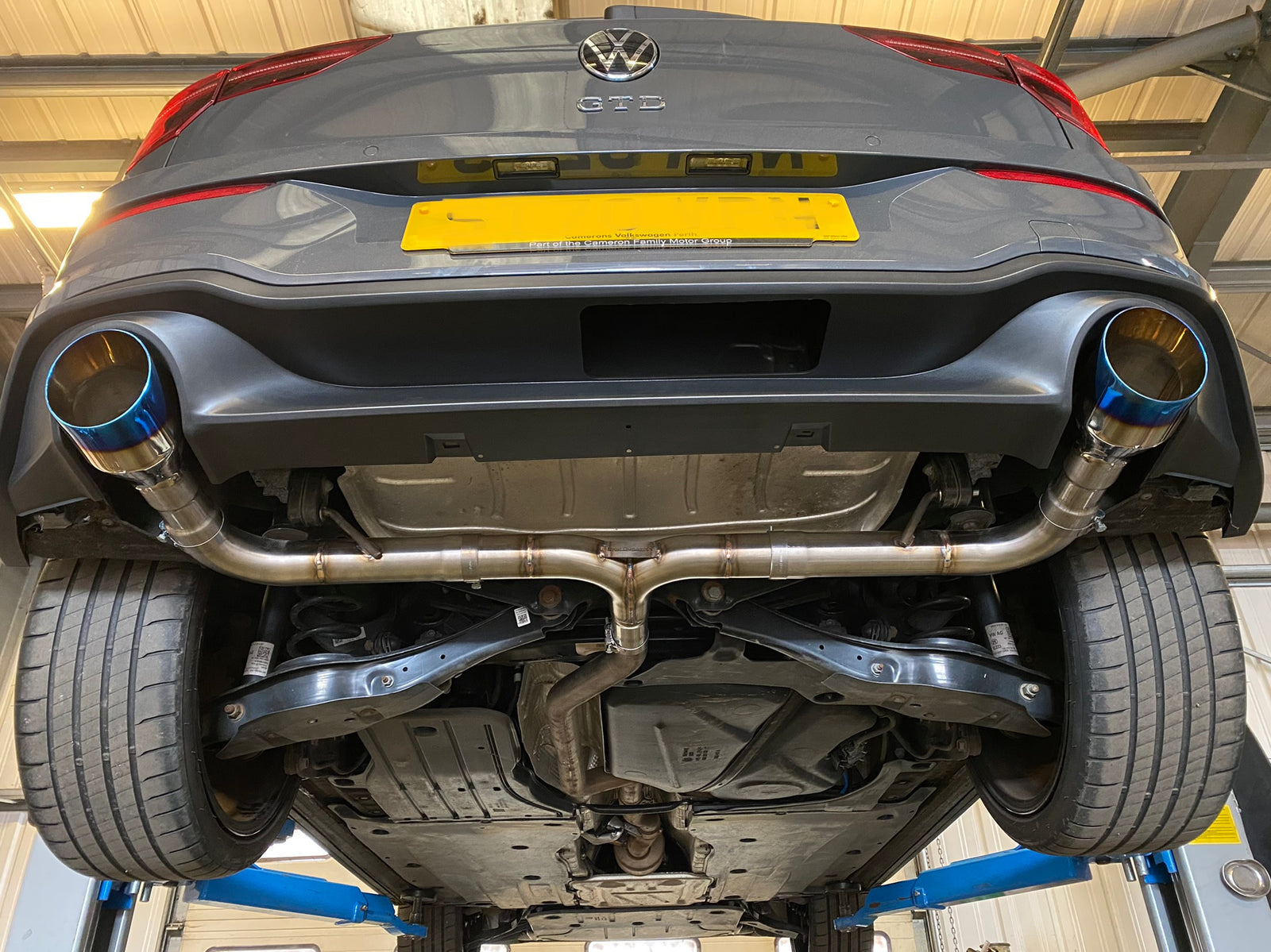 MK8 GOLF 2.0 GTD - DUAL EXIT GTI STYLE CONVERSION Rear Exhaust - Back ...